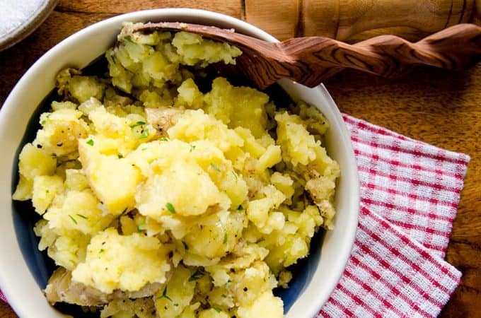 Roasted Garlic Mashed Potatoes with Butter Poached Garlic... SO GOOD!