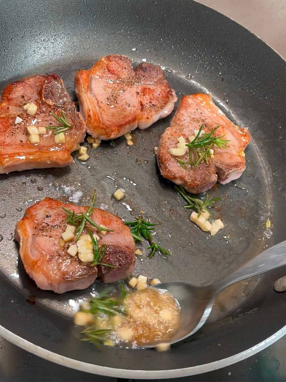 Pan Seared Lamb Loin Chops - I'd Rather Be A Chef