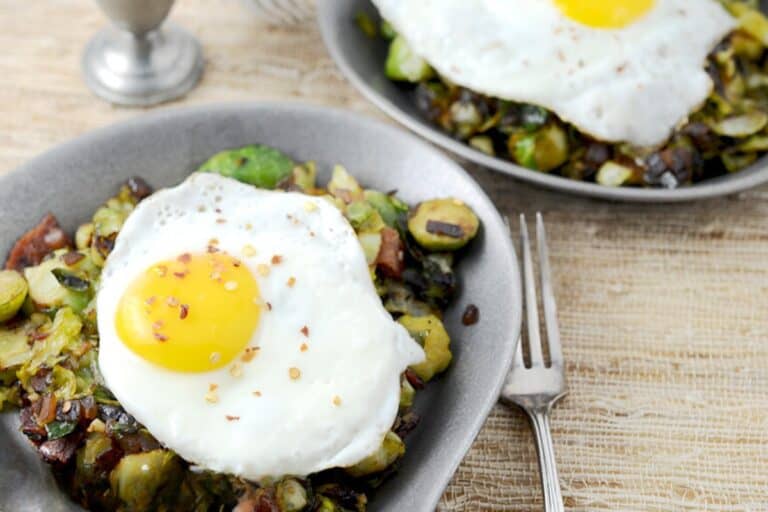Delightful Brussel Sprout Hash with Bacon! 🥓