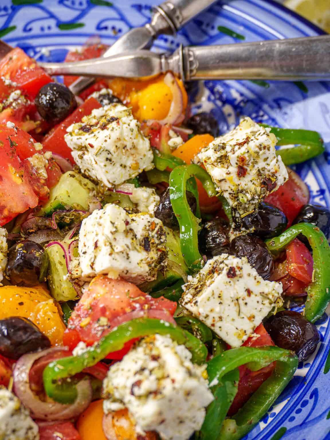 Greek Salad (Authentic Horiatiki Recipe) 🥗 - I'd Rather Be A Chef
