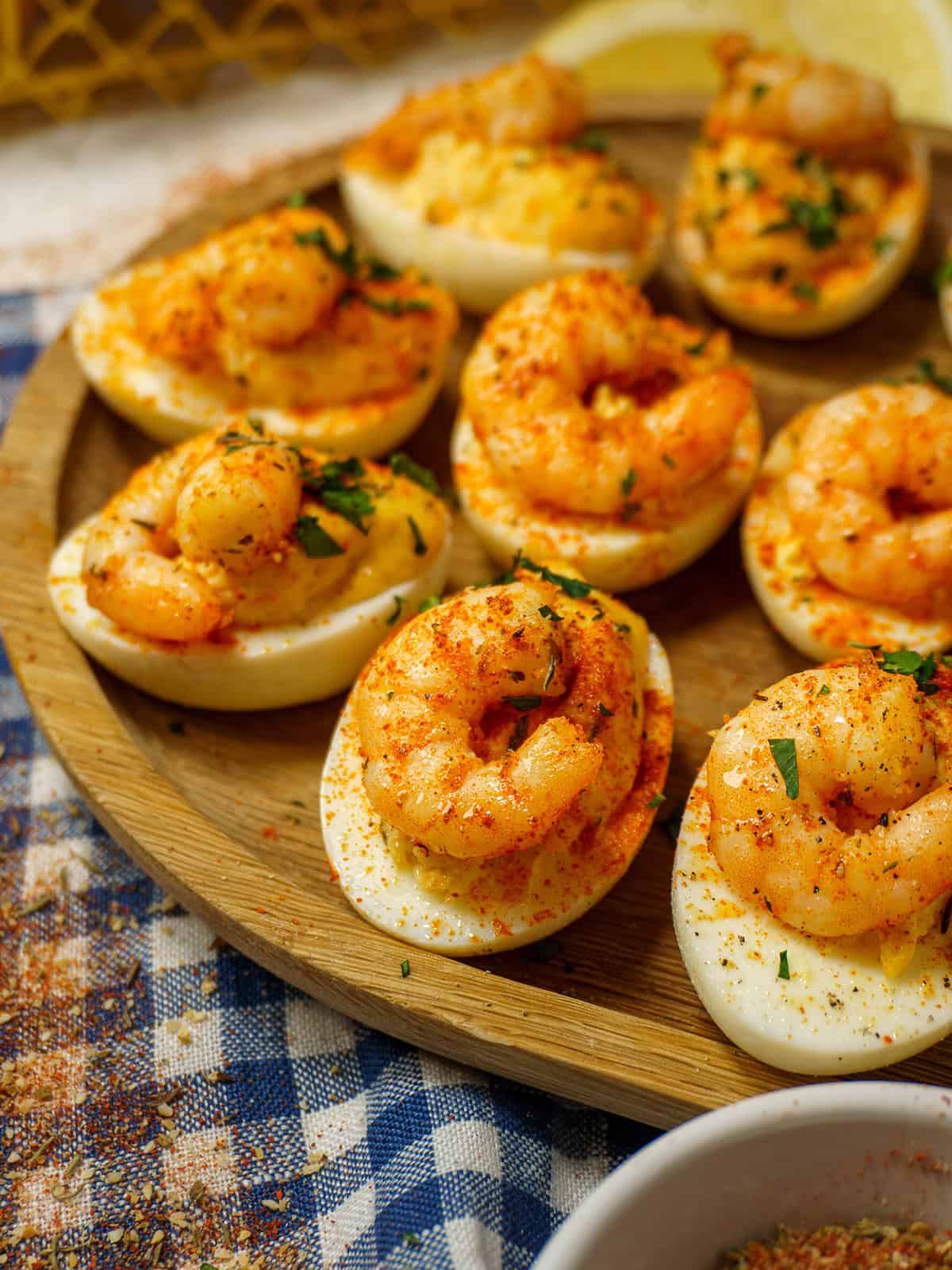 Cajun Shrimp Deviled Eggs 🥚 - I'd Rather Be A Chef