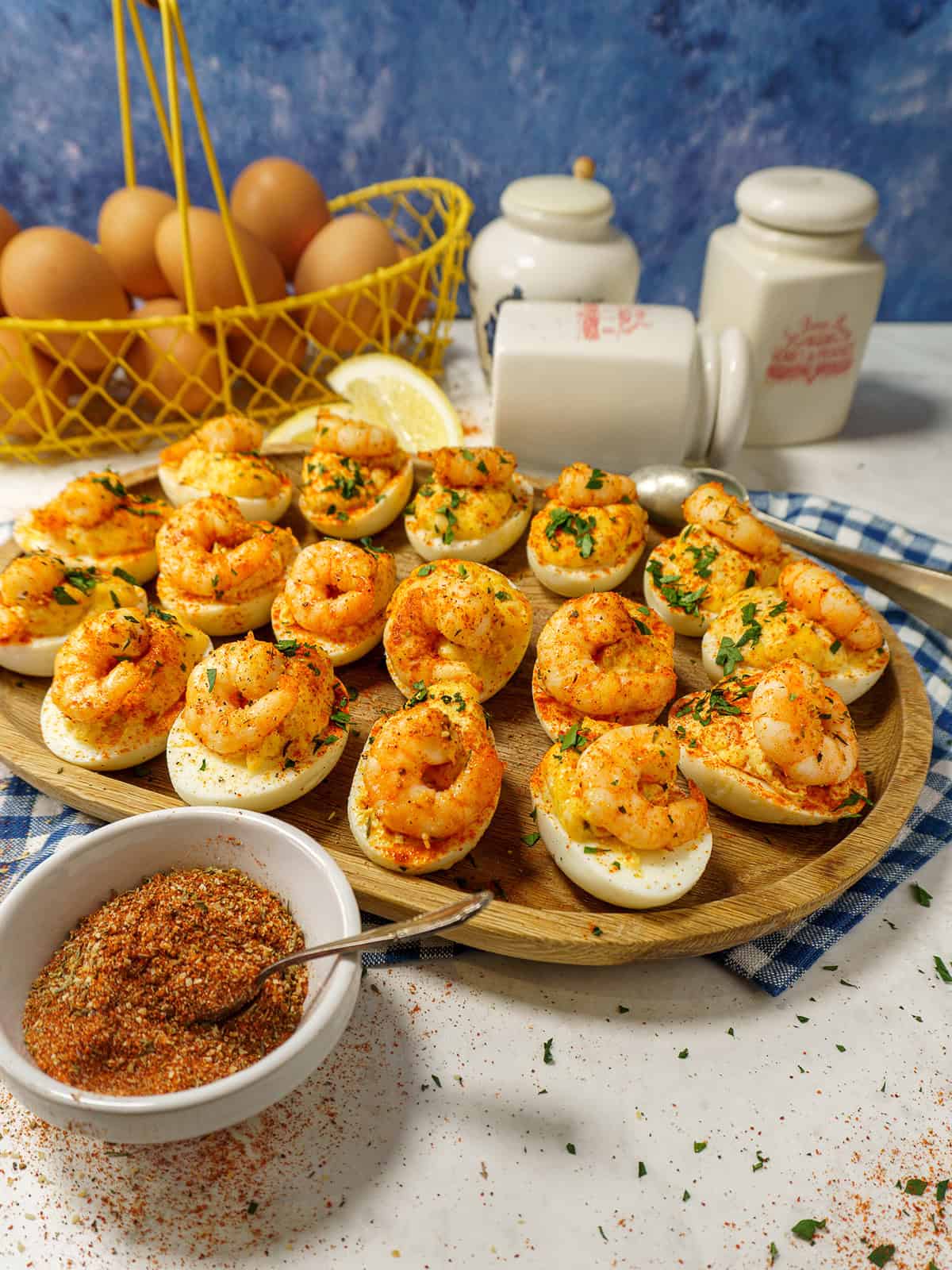 Cajun Shrimp Deviled Eggs 🥚 - I'd Rather Be A Chef