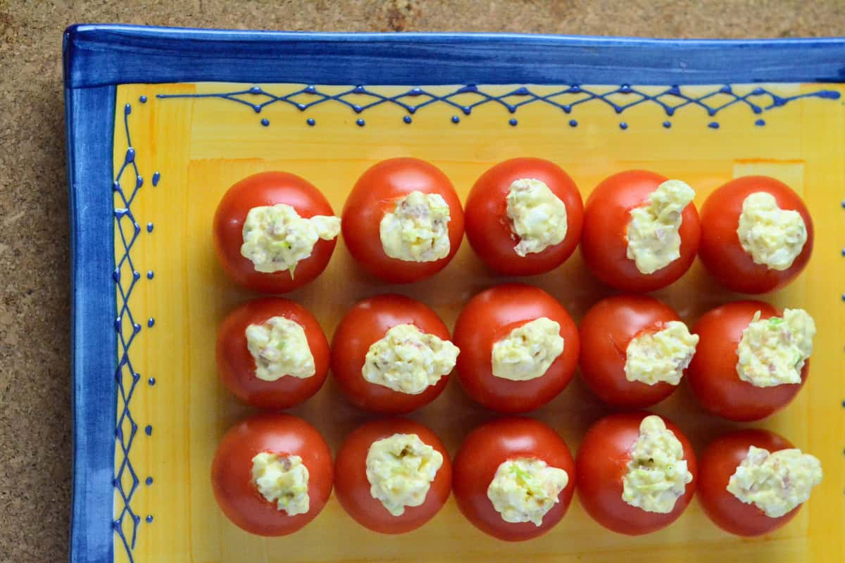 Stuffed Cherry Tomatoes: BLT Bites Recipe 🍅 - I'd Rather Be A Chef