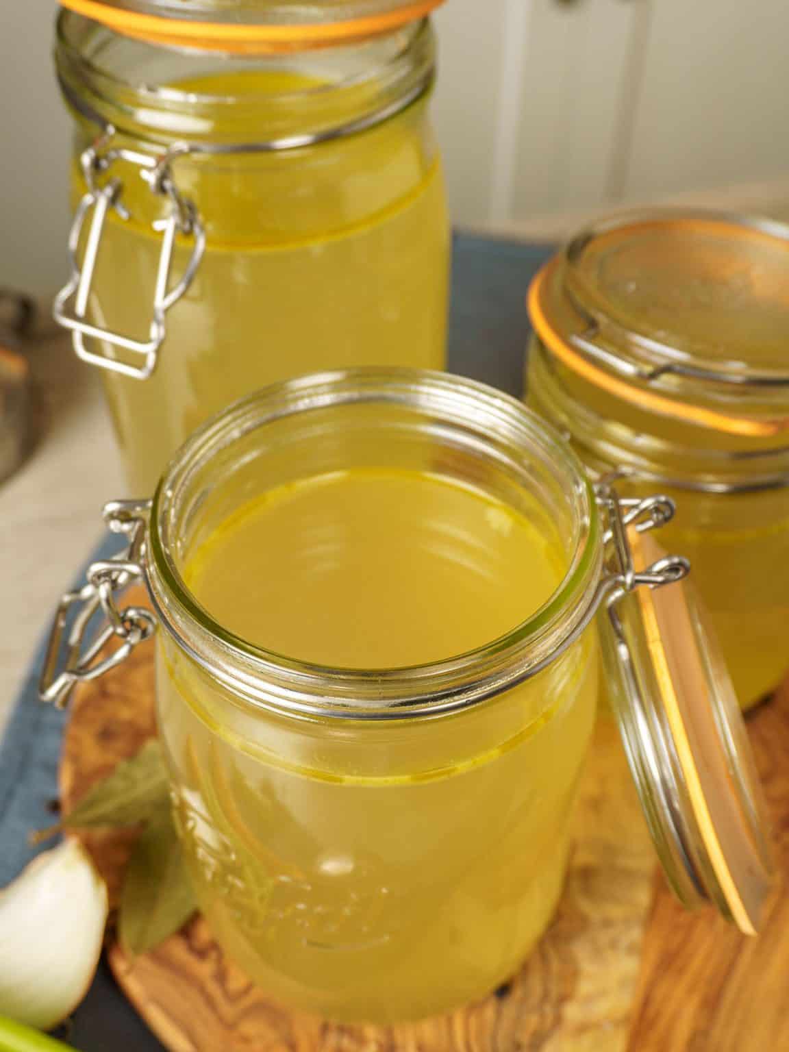 Homemade Chicken Broth Recipe 🍗 - I'd Rather Be A Chef