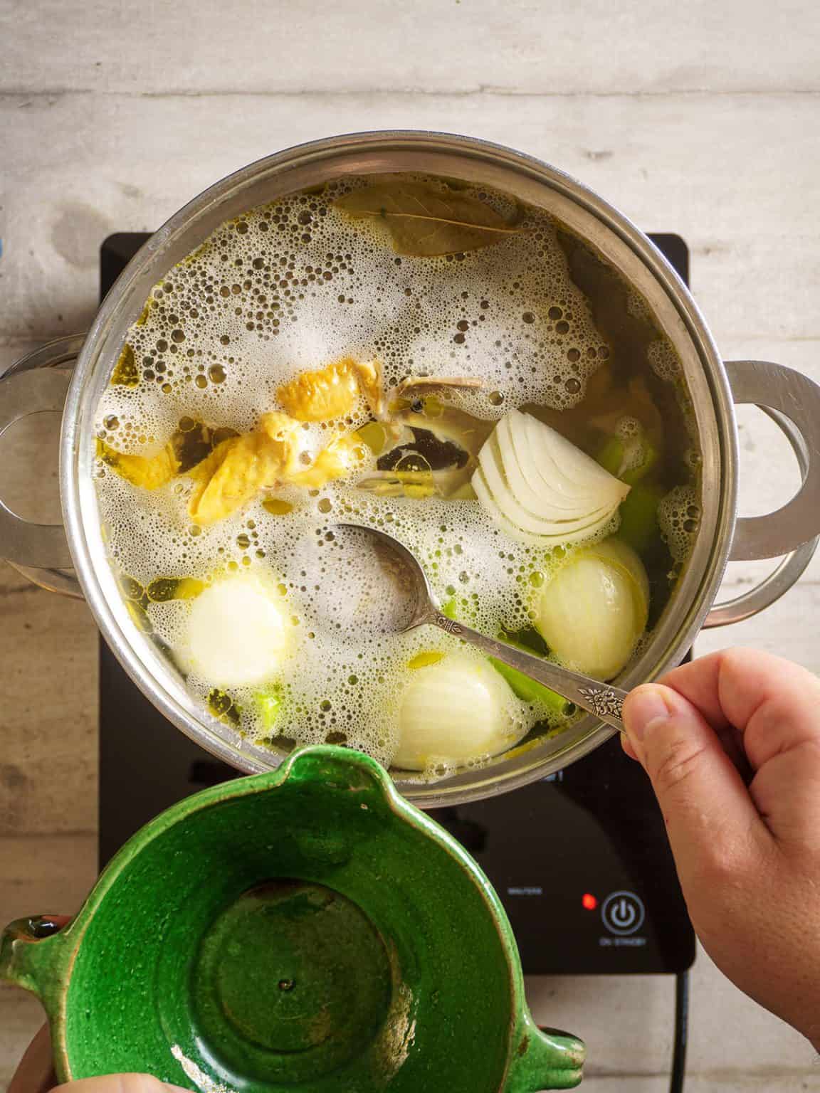 Homemade Chicken Broth Recipe 🍗 - I'd Rather Be A Chef