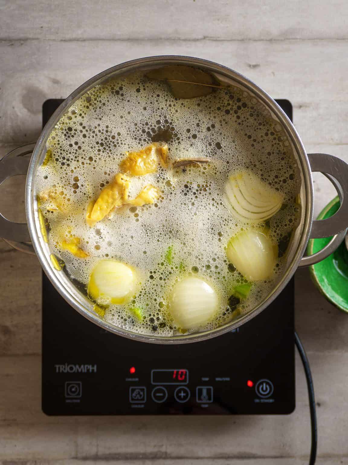 Homemade Chicken Broth Recipe 🍗 - I'd Rather Be A Chef