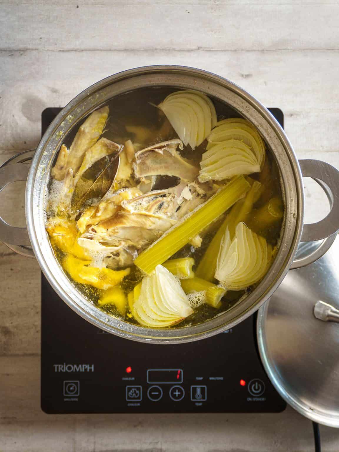 Homemade Chicken Broth Recipe 🍗 - I'd Rather Be A Chef