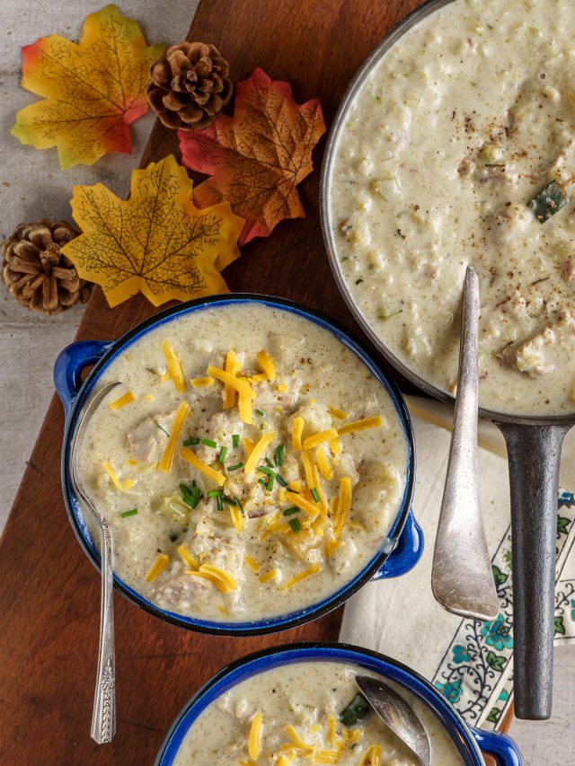 Leftover Turkey Chowder Recipe 🦃 - I'd Rather Be A Chef